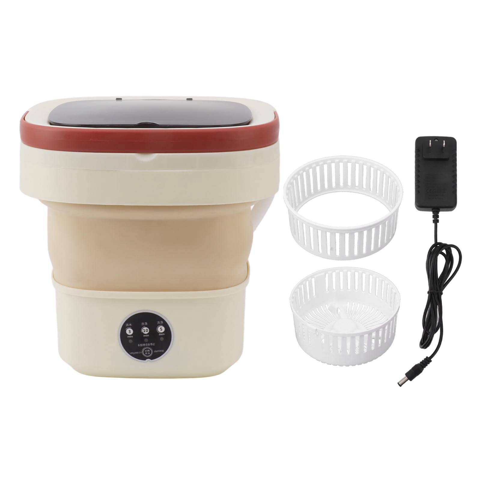 Asixxsix Foldable Washing Machine, Portable Mini Washer, High Capacity Mini Washer with Deep, Suitable for Apartments, Dormitories, Camping, Travel (US Plug 100β240V)