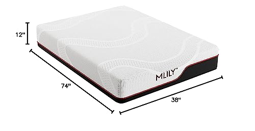 MLILY 12 Inch Twin Mattress, Manchester United Memory Foam Mattress in a Box Made in USA, Medium Plush, CertiPUR-US Certified