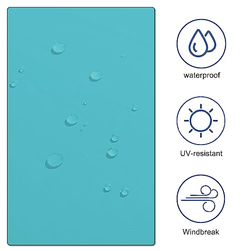 COBANA 9’ Patio Umbrella, Outdoor Table Market Umbrella with Push Button Tilt and Crank, 6 Steel Ribs, Blue