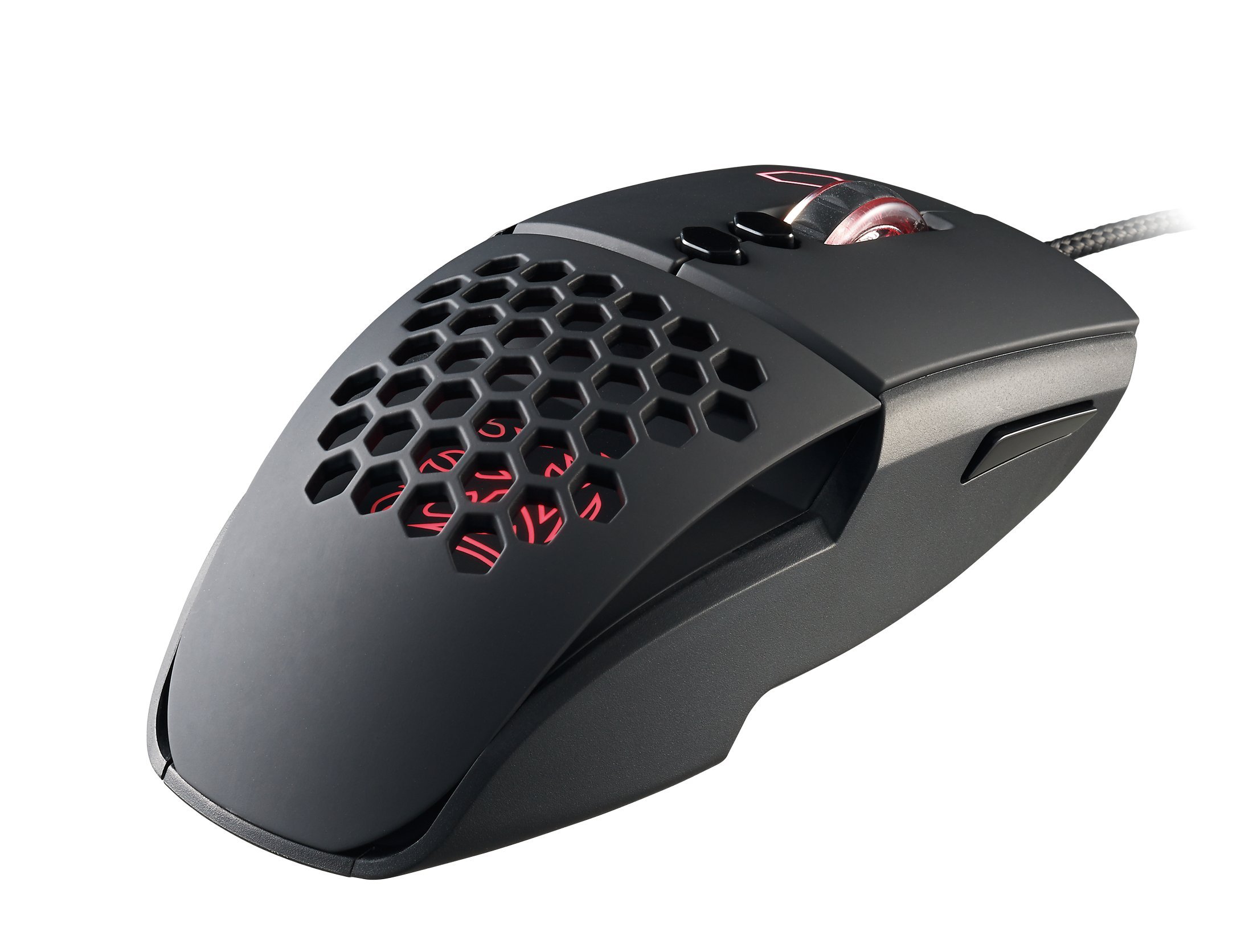 Thermaltake Tt Esports Ventus Ambidextrous Laser Gaming Mouse with 3-Zone Red LED Illumination, 7 Programmable Buttons, 5700 DPI Sendor, Graphical Configuration Interface