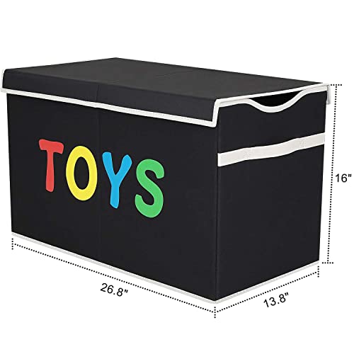 VICTOR'S Toy Box Large Toy Storage Black + Large Toy Storage Box Beige