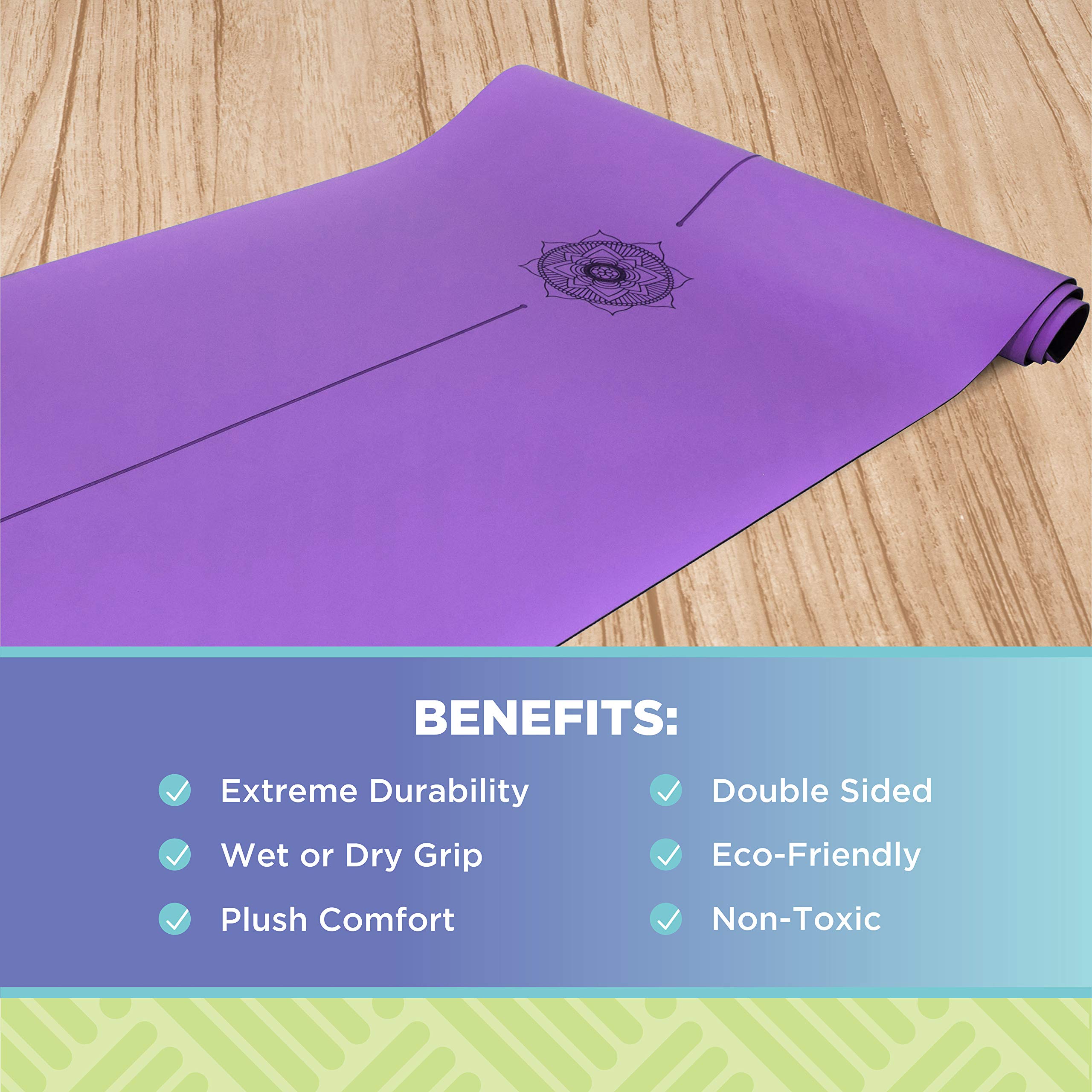 Bean Products OMphibian Pro Yoga Mat,Premium PU (Polyurethane) Rubber,Slip Resistant Waterproof,Extra Thick ¼” Two Layer Construction,Available in 2 Sizes (4mm thickx24” widex72” long ),Gray