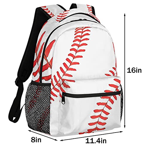 Baseball Backpack for Boys, Sports Baseball Print Backpack, 16 Inches Softball Bag Waterproof Travel Boys Girls Laptop Backpack