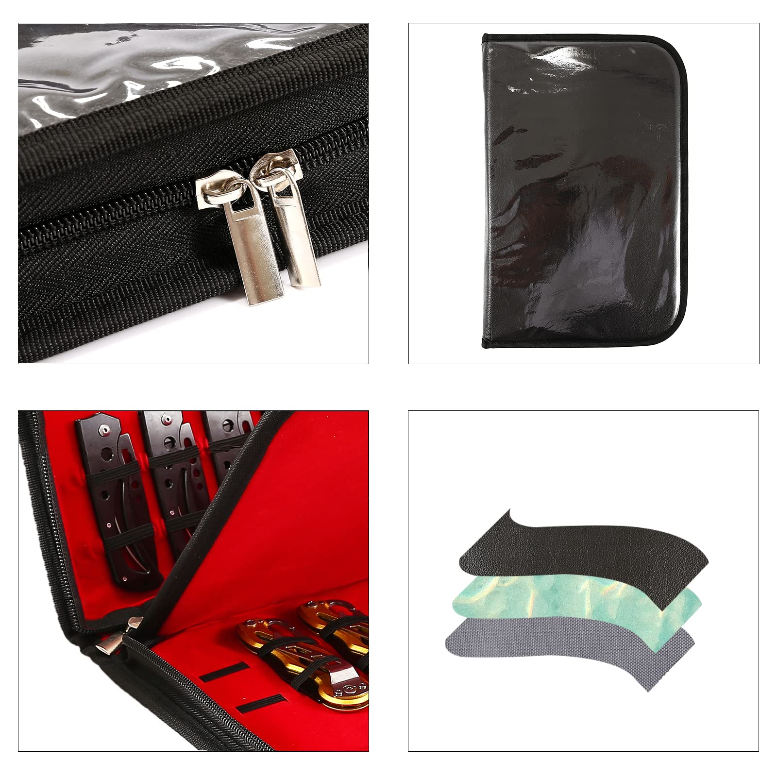 ATAZUA Knife Storage Bag with 40 Slots Waterproof PU Pocket Knife Storage Case Small Knife Display Case PU Knife Cases 15 x 24 inch