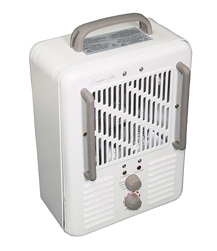Comfort Glow EUH341 Milkhouse Style Electric Heater 5,200 Btu, White, Length: 7in, Width: 10.25in, Height: 15.5in