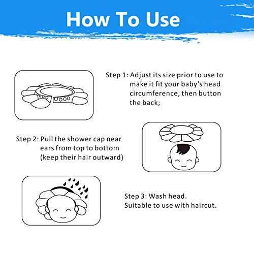 Baby Shower Cap, Gimilife Baby Shower Head Protector Safe Bathing Shampoo Shower Protection Hat Bathroom Safety Cap, Silicone Adjustable Bath Visor Hat for Baby,Toddler, Children, Kids