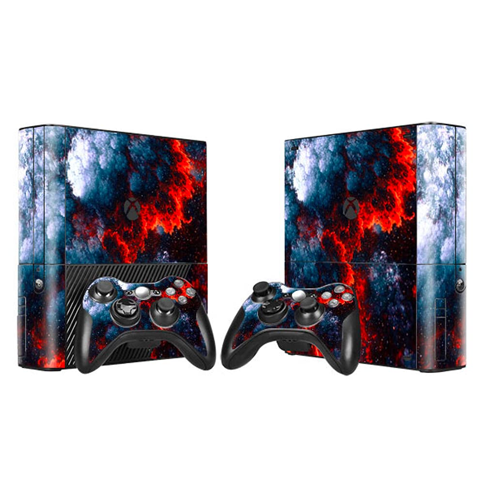 LIZVISION Whole Body Protective Vinyl Skin Decal Cover for Microsoft Xbox 360 E Console Xbox 360 E Skins Wrap Sticker with Two Free Wireless Controller Decals Magma