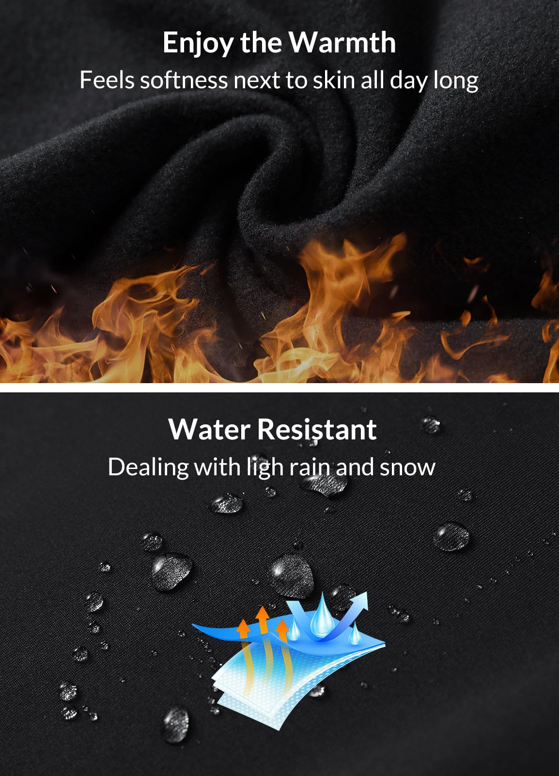 BALEAF Women's Sweatpants Fleece Lined Pants High Waisted Sweat Pants Winter Thermal Ski Hiking Joggers Black L