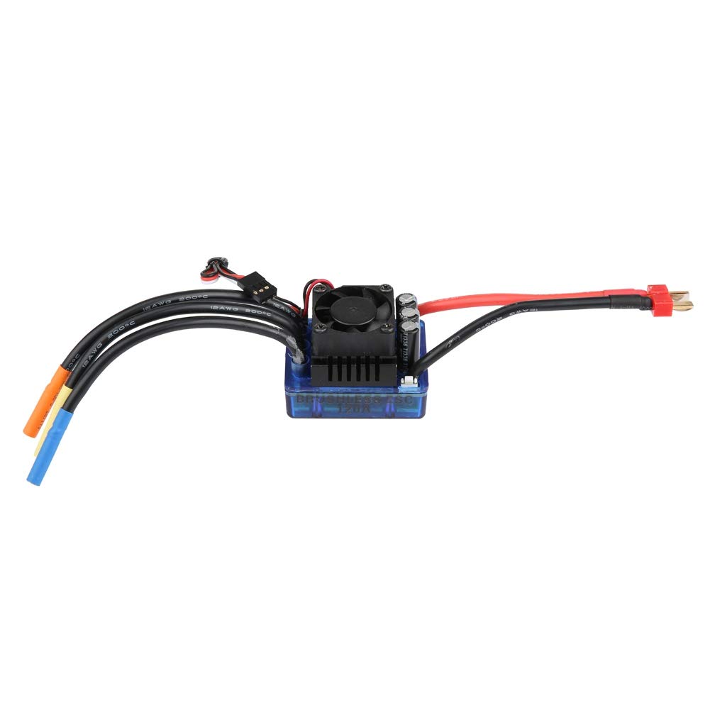 Drfeify RC Waterproof Motor, 4 Pole 12 Slot 3674 2250/2650KV Brushless Motor for RC Off-Road Car(2650KV Motor + 120A ESC + Heatsink)