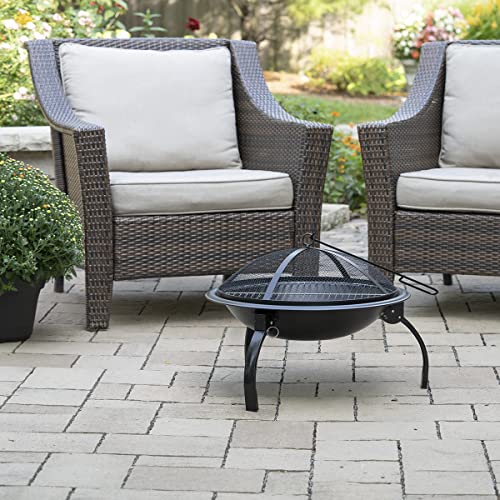 Blue Sky Outdoor Living WBPFP22 21.25” Round Folding Leg Portable Wood Fire Pit