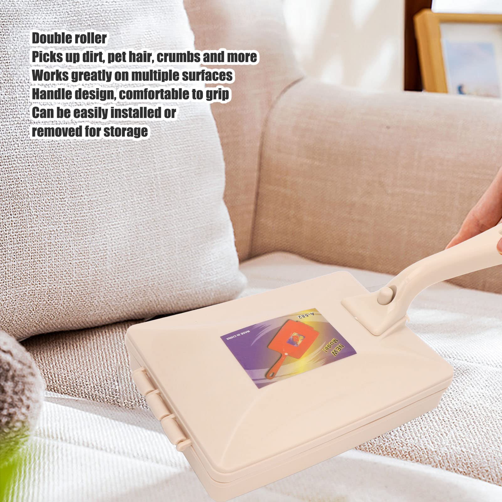 Carpet Debris Brush Carpet Brush,Handheld Carpet Table Double Roller Brush Head Carpet Table Brush Pet Hair Cleaning Brush Collector Brush