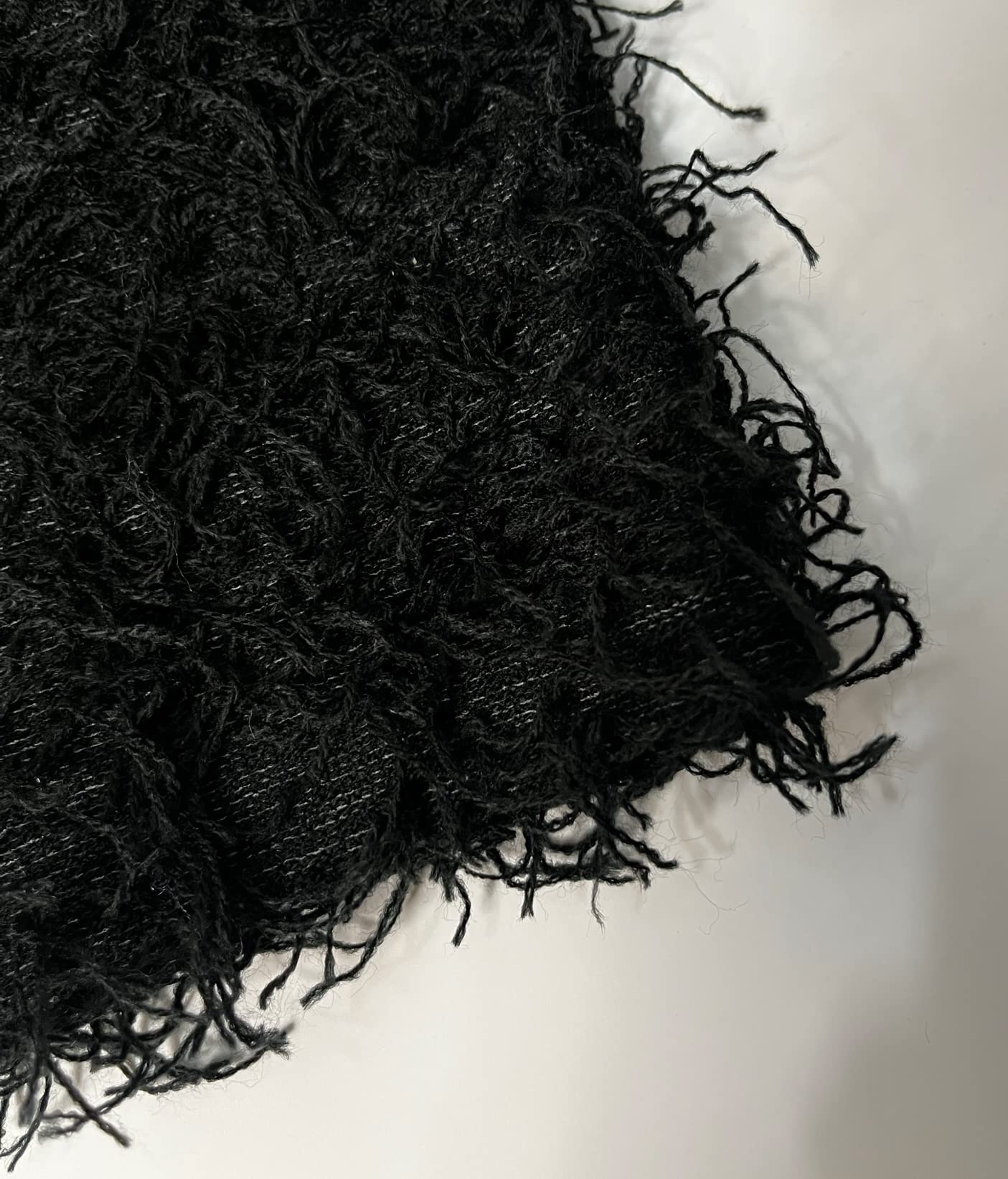 Balaclava Distressed Knitted Full Face Cover Fashion Winter Neck Warmer for Men Women Fits All Windproof (Black)