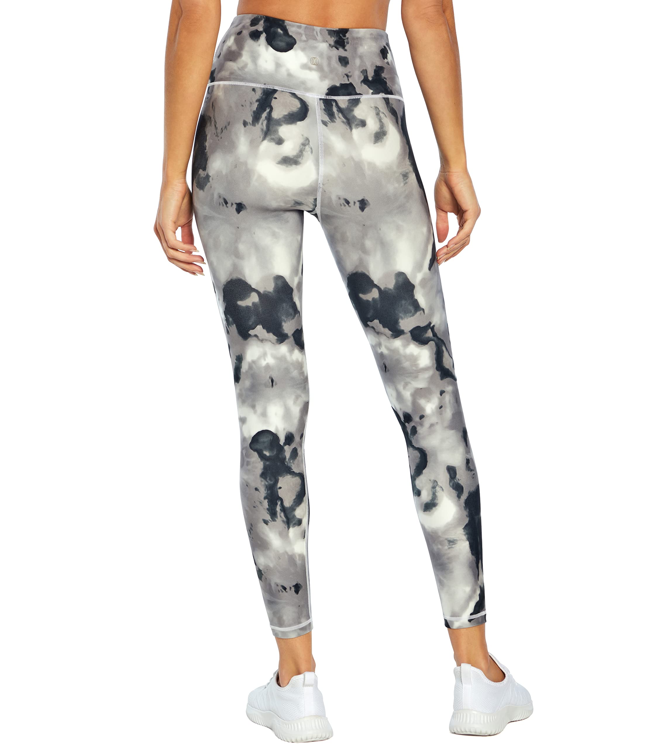 Balance Collection Womens Contender Luxe High Rise Long Legging, Black Tie Dye Burst, Large