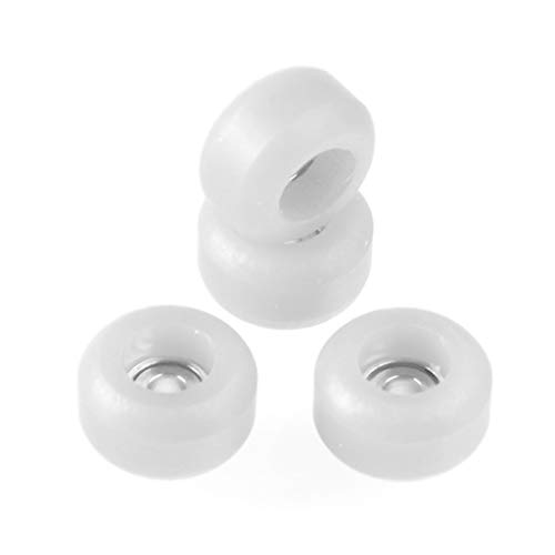BANGNA 4 Pcs/Set Professional Urethane CNC Bearing Wheels for Wooden Fingerboard, White, One Size