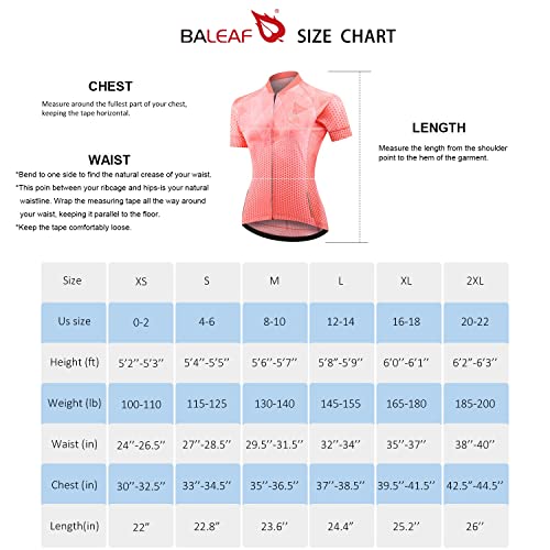 BALEAF Women's Cycling Bike Jersey Short Sleeve Breathable Bicycle Shirt 4 Rear Pockets UPF 50+ Orange M