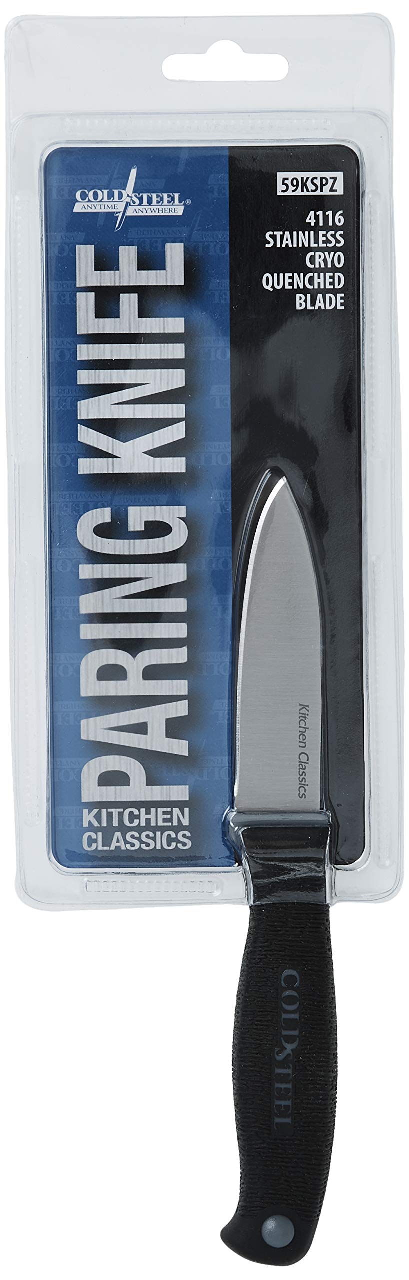 Cold Steel Paring Knife | Compact Lightweight Durable Cryo-Quenched German 4116 Stainless Steel Fixed Blade Knife with Ergonomic Kray-Ex Handle | Kitchen Classics Series