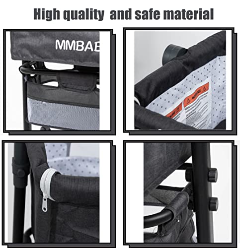 MMBABY Baby Bassinet Bedside Sleeper Bedside Crib Easy Folding Portable Crib 3 in 1 Travel Baby Bed with Adjustable Height,Breathable Net,Large Storage Bag and Mattress
