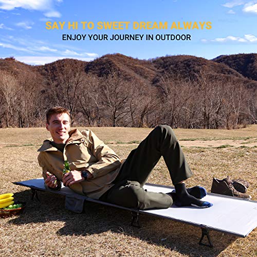 ATEPA AC3101_Dark Grey Folding Camping Cot, 75” × 25”× 4.7