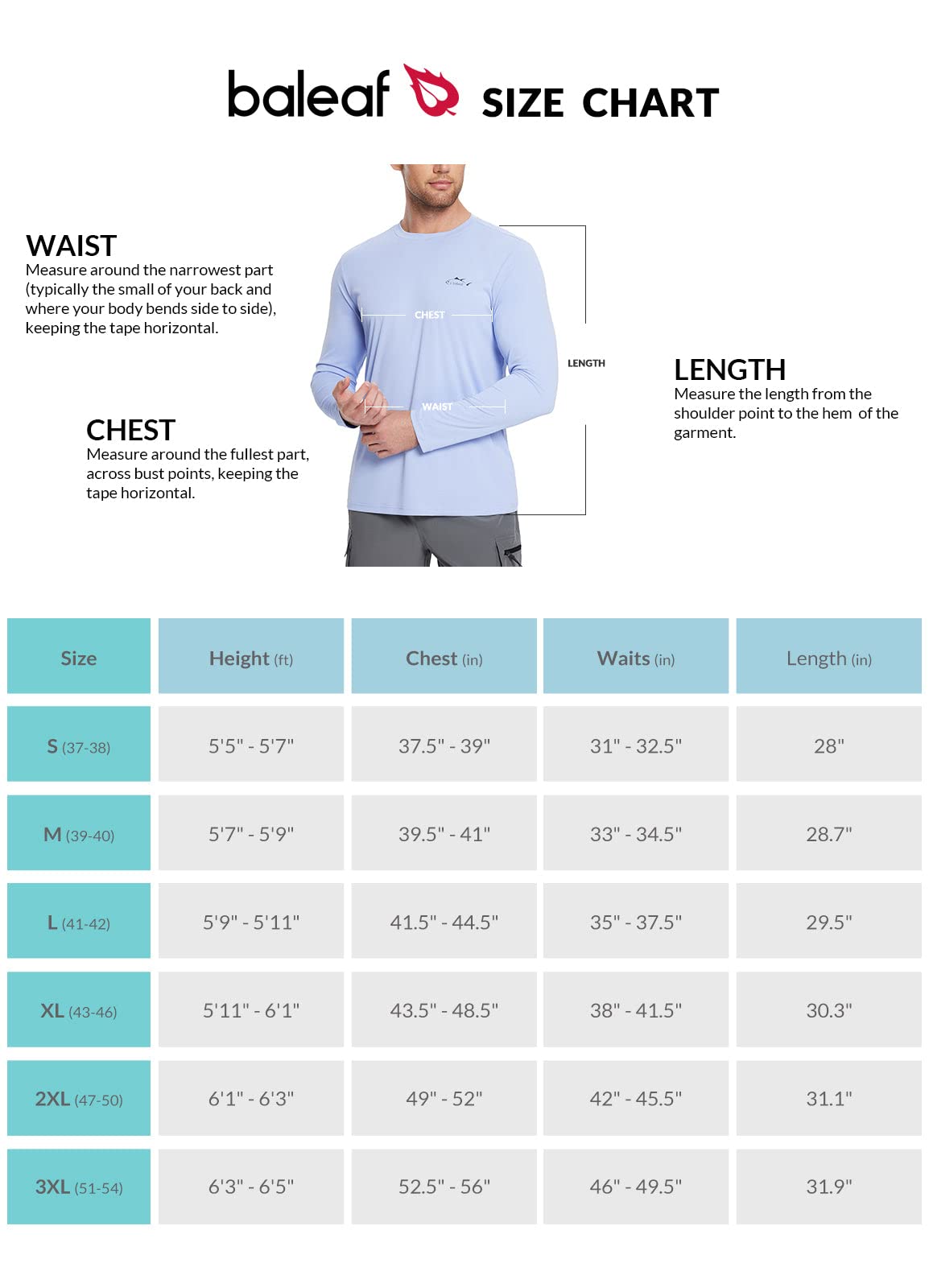 BALEAF Men's Fishing Shirts Long Sleeve Performance UPF 50+ Sun Protection SPF T-Shirts Swimming Quick Dry White XL