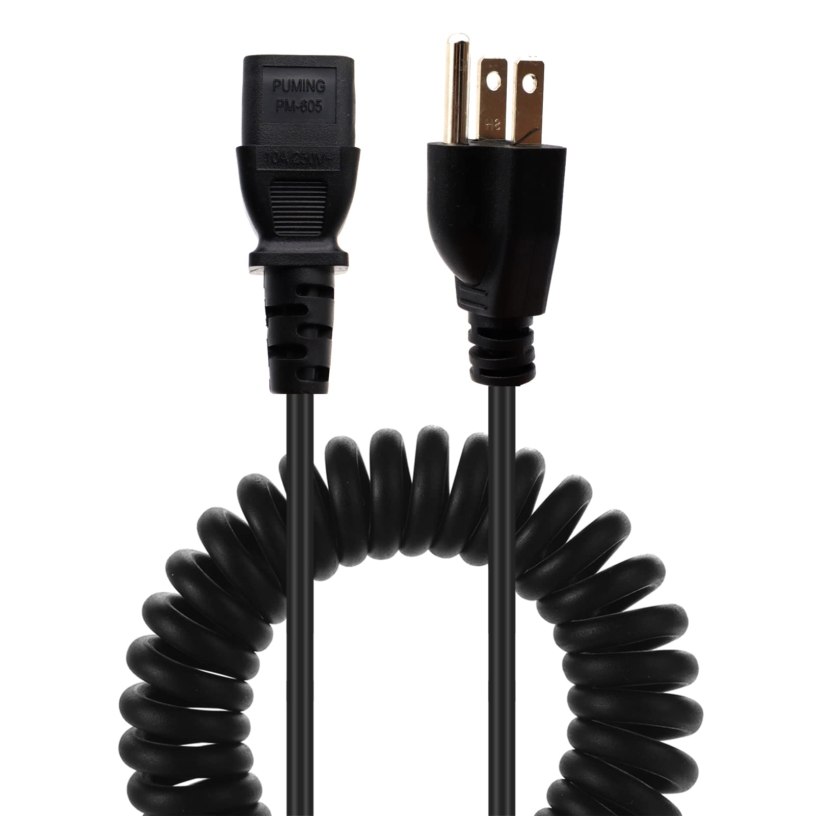 AWADUO 3 Prong Power Cord,10A 125V Computer Monitor TV Replacement Power Spring Cable for TV, Computer, Projector,HDTV(2.5M/8.2FT)