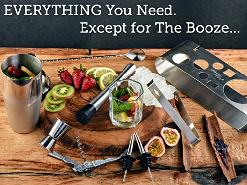 Mixology Bartender Kit: 9-Piece Bar Set Cocktail Shaker Set with Elegant Metal Stand