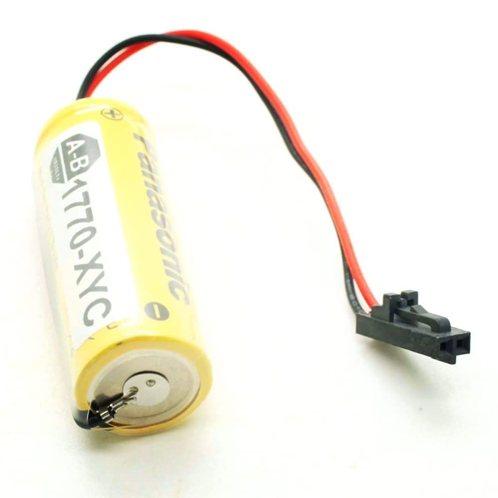 BAOBUTE 8PCS 3V 1770-XYC 3V 1800mAh Lithium PLC Battery Replacement for 1770-XYC/A 1770-XYB 1756-BA1 with Black Plug