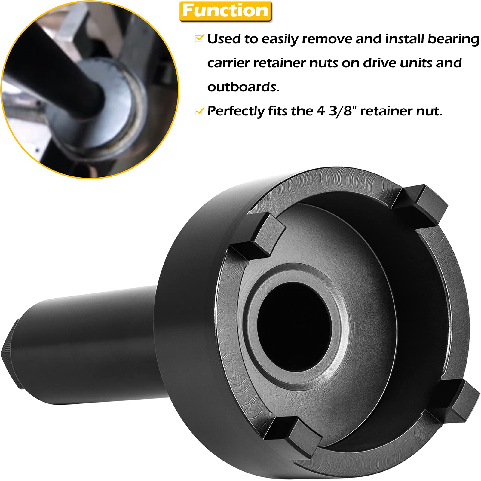 Bearing Carrier Retainer Wrench Tool Fits for Mercury Mercruiser Alpha One Bravo One Generation II Trs Outdrives, Alternative to 91-61069, 91-61069T, 18-9858