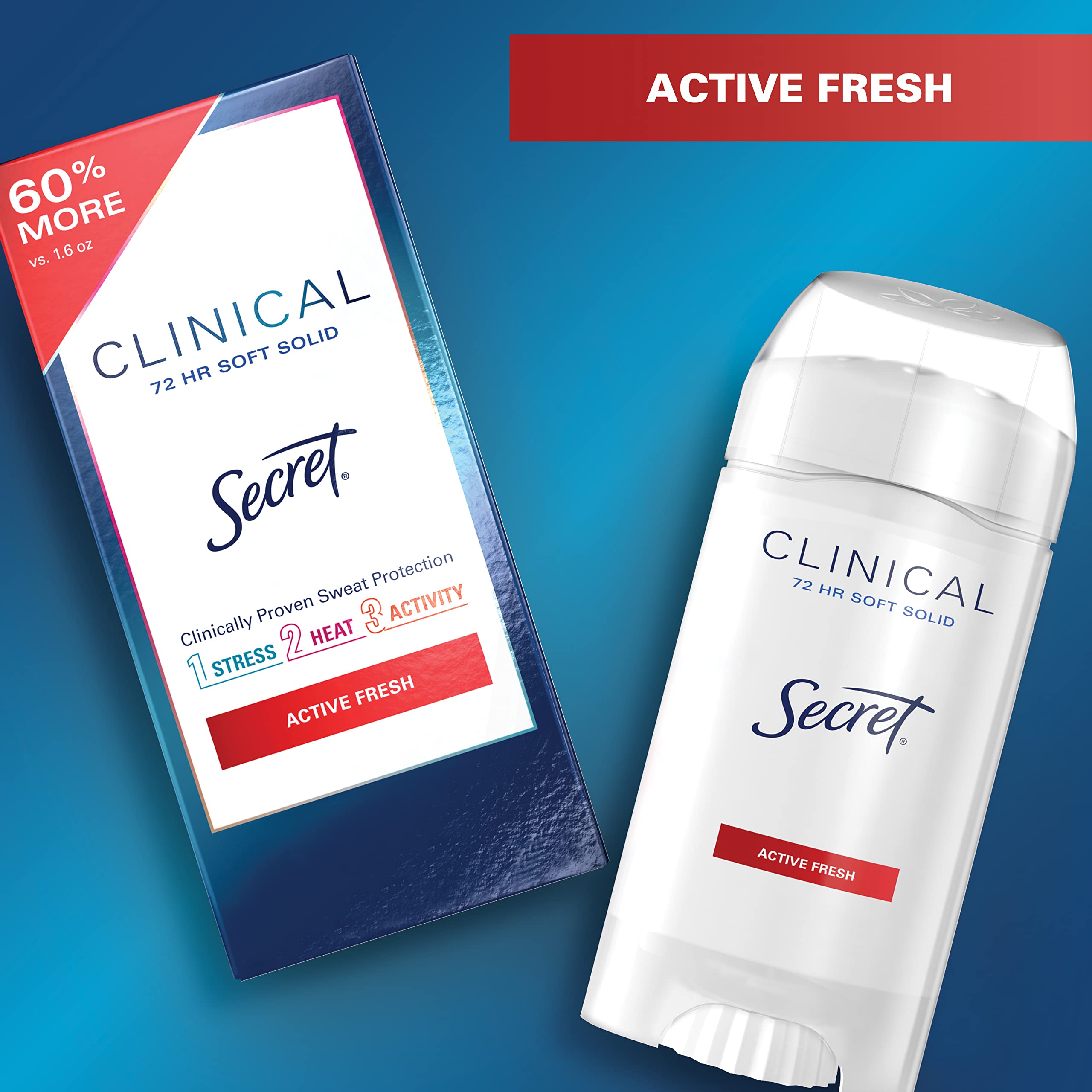 Secret Antiperspirant and Deodorant for Women Clinical Strength Soft Solid Sport Fresh 2.6 Oz