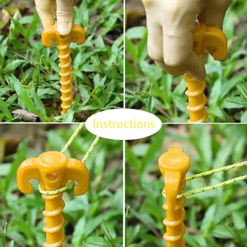 Beach Tent Stakes (6 Pack),Sand Stakes,Tarp Stakes, Camping Stake 7.9" Plastic Spiral Ground Anchor Tent Pegs Spike Hook for Camping Outdoor Accessorie, Beach Stakes for Sand,Garden Lawn Stake