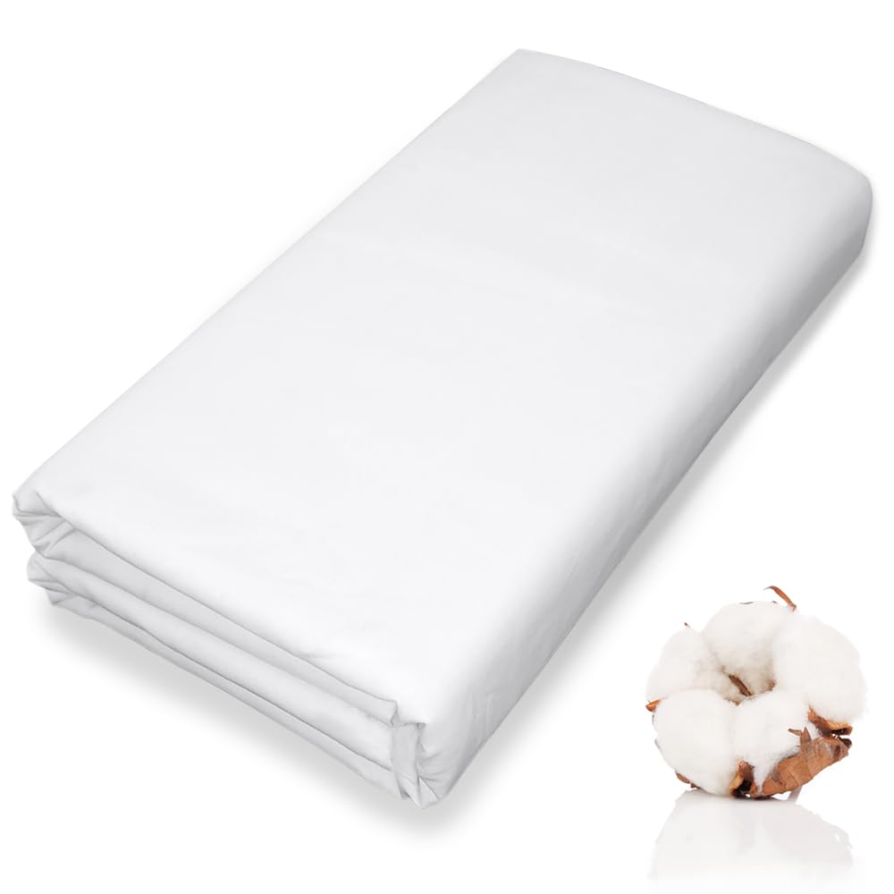 Cotton Fabric: 63 inch x 5 Yards Unbleached Muslin Linen Fabric Perfect for Sewing, Apparel, and Craft(Bleached