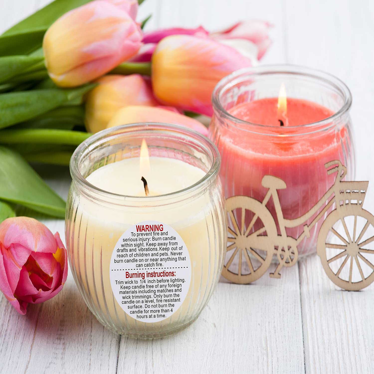 WANBAO 1000 PCS Candle Warning Labels Candle Safety Sticker 1.5 Inch for DIY Candle Jars