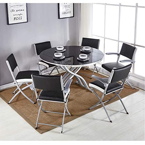 Mlaea Foldable Office Chairs, Executive Computer Desk Chair with Backrest, Dining Bedroom Living Room Chair, 42 * 40 * 95CM(Color:Black)