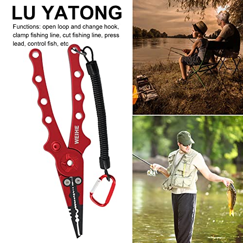 Awakingdemi Portable Fishing Line Cutter Multi Tools Multifunctional Fishing Line Clamp Tool Aluminum Alloy with Buckle Rope