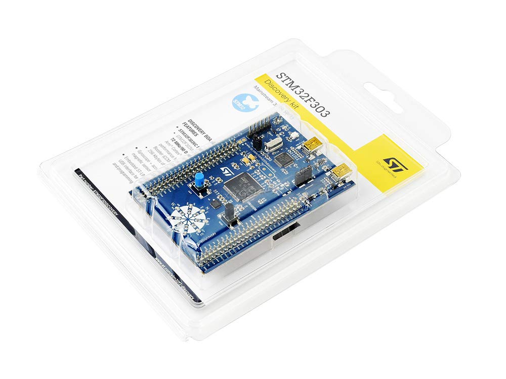 XYG-ST STM32F3DISCOVERY ST STM32F303VCT6 STM32 F3 ARM Cortex-M4 MCU Discovery Evaluation Development Board kit with USB, ST-LINK/V2 debugger, Accelerometer, Gyroscope, E-compass, LEDs, Pushbuttons
