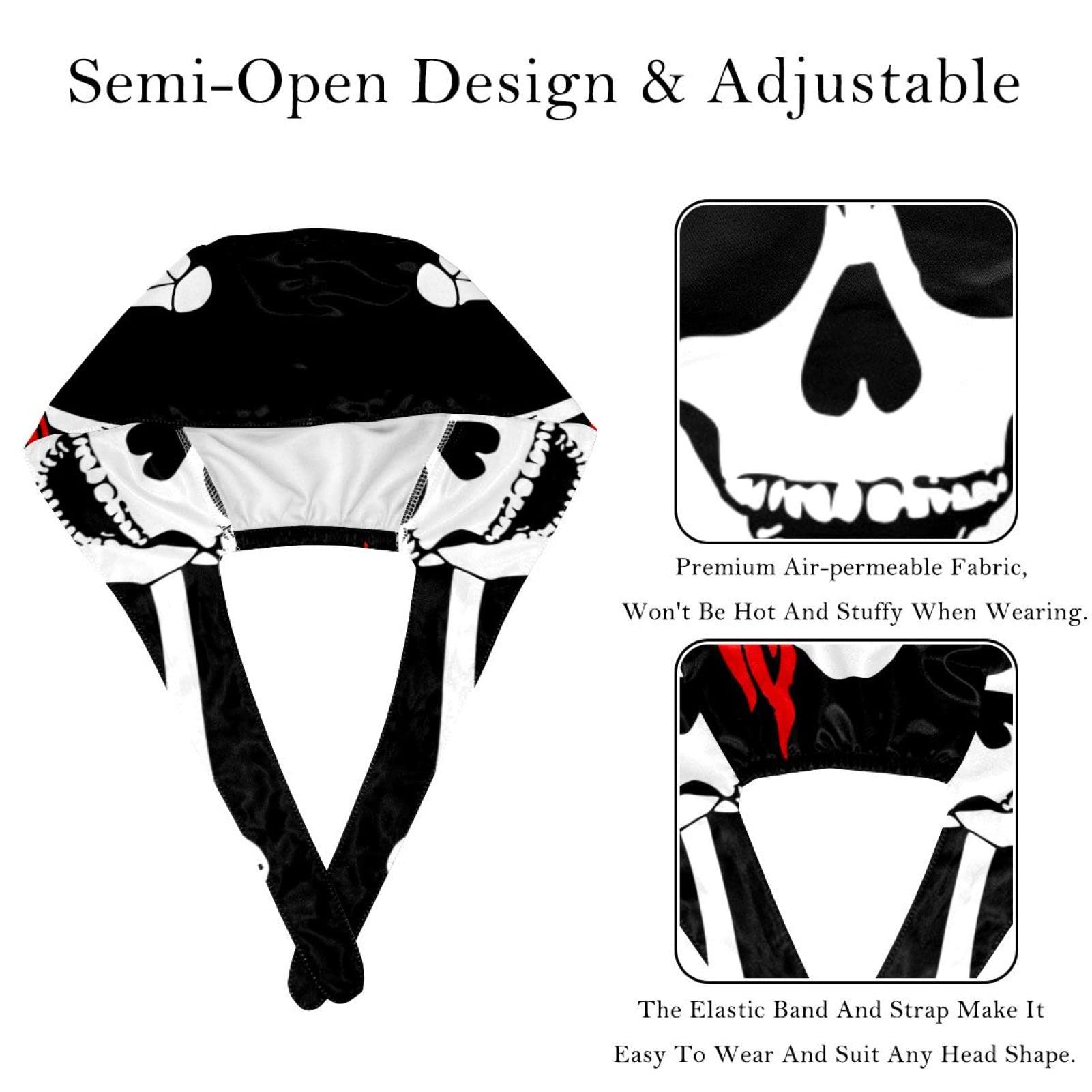 BeCrazier Working Cap with Button for Man & Women, 2 Pcs Pirate Funny Skull Hats, Multicoloured 05, (Medium-Large)