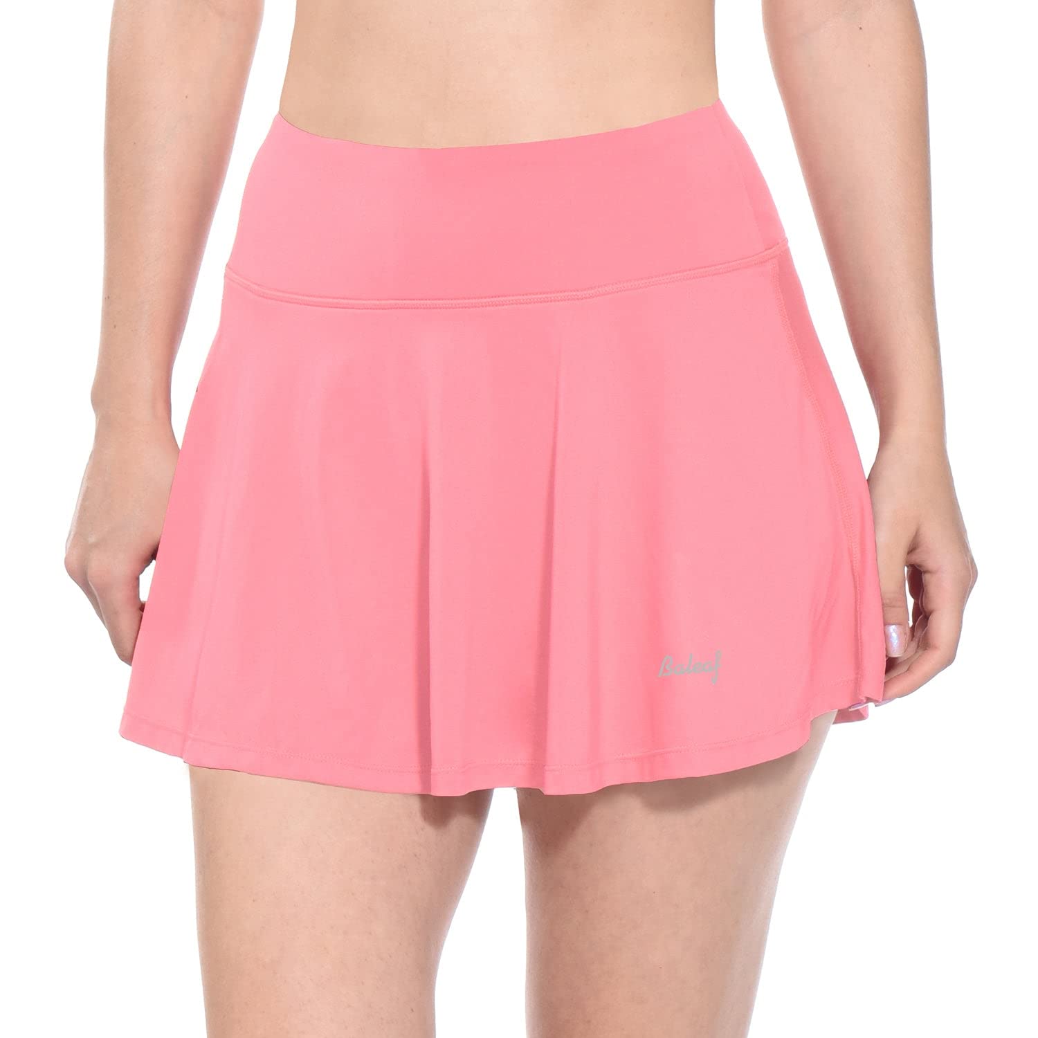 BALEAF Women's Athletic Skort Pleated Tennis Golf Skirt with Pockets Light Pink Size S