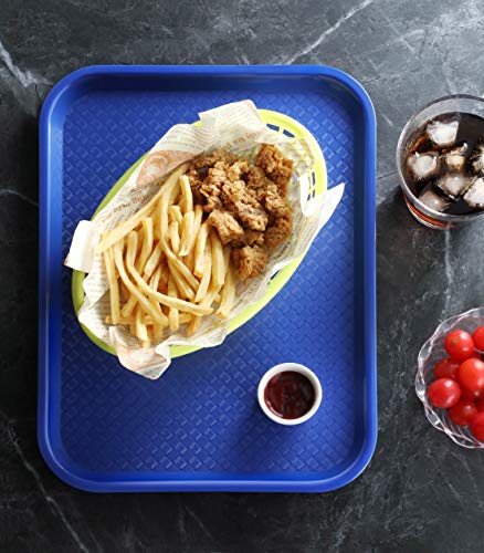 New Star Foodservice 24364 Blue Plastic Fast Food Tray, 10 by 14 Inch, Set of 12