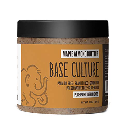 Base Culture Almond Butter, Maple 100% Paleo Certified and Gluten Free Almond Butter