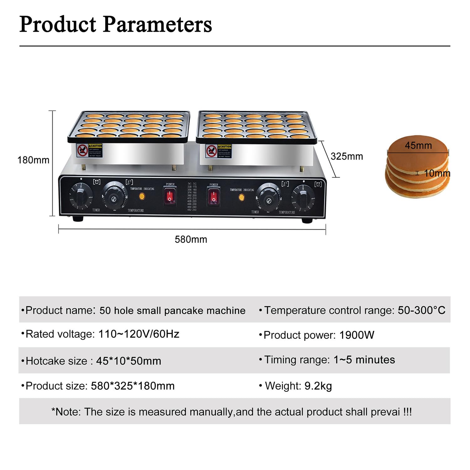 Mini Dutch Pancake Baker, 50PCS 1900W Commercial Electric Nonstick Waffle Maker Machine , 1.8 Inches Pancake Maker Machine Dutch Poffertjes Grill For Home Kitchen Restaurant Snack Dessert