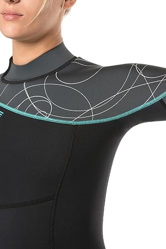 BARE 7MM Women's Elate Full Wetsuit | Comfortable high Stretch Neoprene Material | Long Sleeve | Great for All Watersports, Scuba Diving and Snorkeling | Grey 10