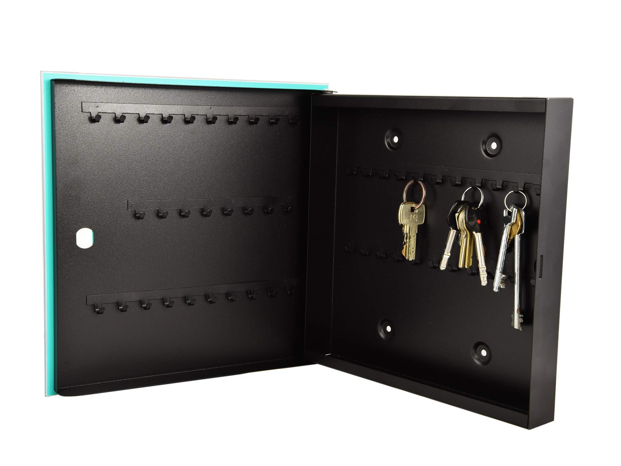Concept Crystal 50 Keys Cabinet with Decorative Front Panel and Glass White Board KN04 Rusted Textures Series