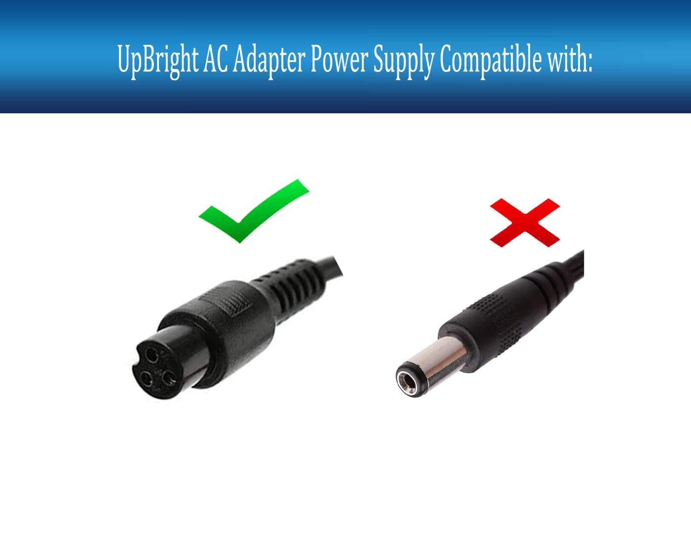 UpBright 3-Prong 42V AC/DC Adapter Compatible with Jetson Rogue JROGU All-Terrain Hoverboard Light Up Wheels Balancing Scooter Lithium Battery Hover Board JROGU-BLK 42VDC 1A Power Supply Cord Charger