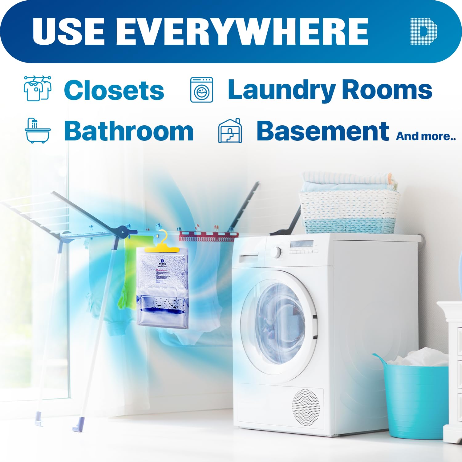 Dry & Dry 4 Pack[14 OZ] Premium Moisture Absorbers Dehumidifiers for Home Dehumidifier for Basement Dehumdifiers for Bedroom Small Dehumidifiers - Dehumidifiers Moisture Absorber