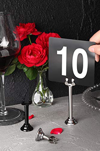 New Star Foodservice 23206 Plastic Double Sided Table Numbers, 1-50, 4-Inch by 4-Inch, Light Grey on Black