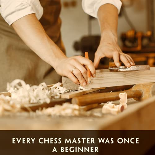 ๐ก๐๐ช ๐ฉ๐๐ฅ๐ฆ๐๐ข๐ก 15" Magnetic Chess Board Set - Wooden Chess Board for Kids and Adults - Universal, Competition Ready - Hand Carved Travel Game Chess Pieces - Felted Board Storage, Vintage Chess