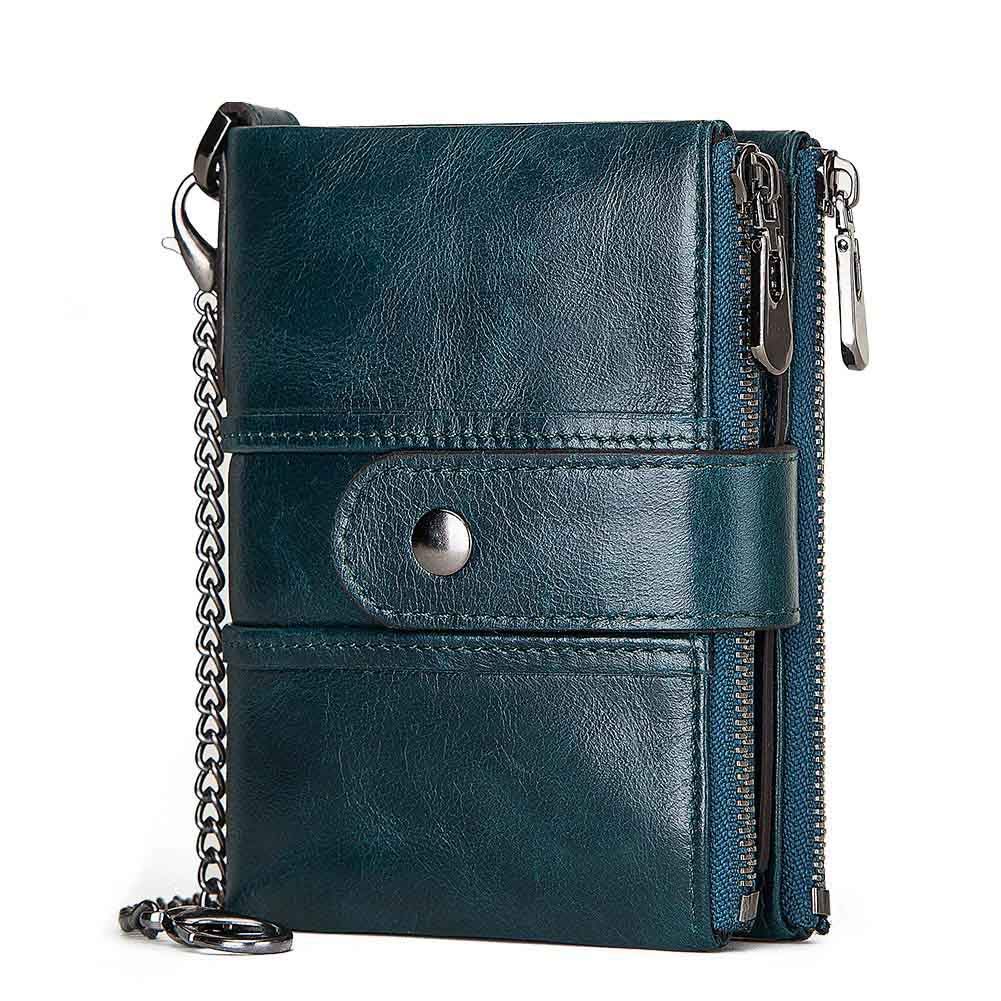 HARPIMER Womens Purse Leather Wallet RFID Blocking Ladies Purses with with Coin Pocket 16 Card Holder (Blue)