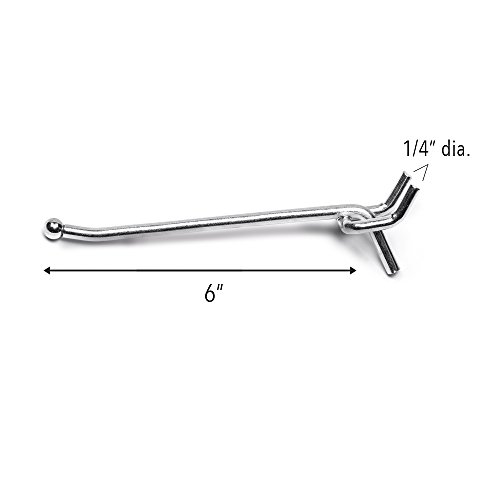 Presa Heavy Duty Metal Peg Board Shelving Hooks, 6-Inch, 50-Pack
