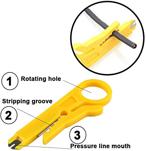 Wire Stripper Coaxial Cable Stripper Wire Cutter for RG-58, RG-59, RG-6, RG-8X, Mini-8 and LMR-240 Coax Cables – Adjustable Coax Stripping Tool
