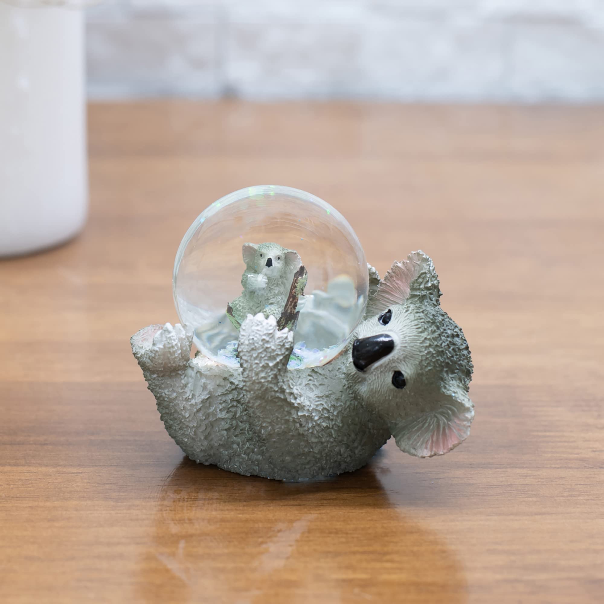 Elanze Designs Mommy Koala and Joey Baby Magical Whimsical Tabletop Dresser Nightstand Figurine Miniature 45MM Sturdy Polyresin Glitter Water Snow Globe Decoration