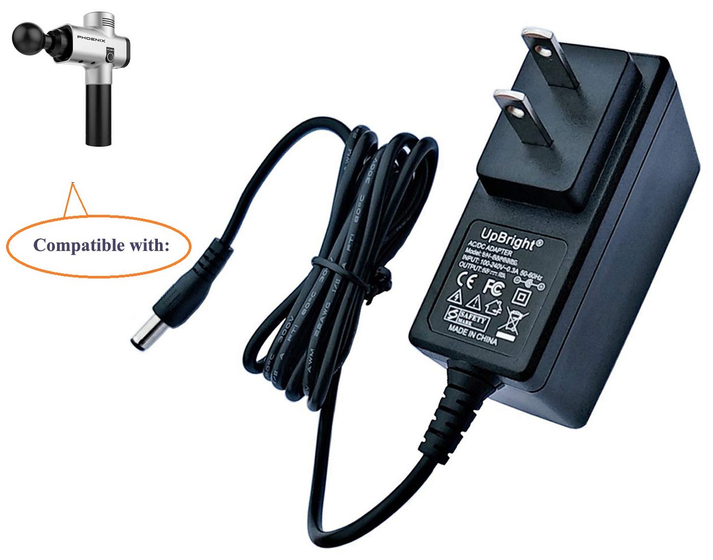 UpBright 24V AC/DC Adapter Compatible with Phoenix A2 A02 TL-24V-2400mAh SG02-24V-1500mAh X-Body Massage Gun Percussion Massager Relaxing Machine Li-ion Battery HY-2606 HY2606 26V Power Supply Charger